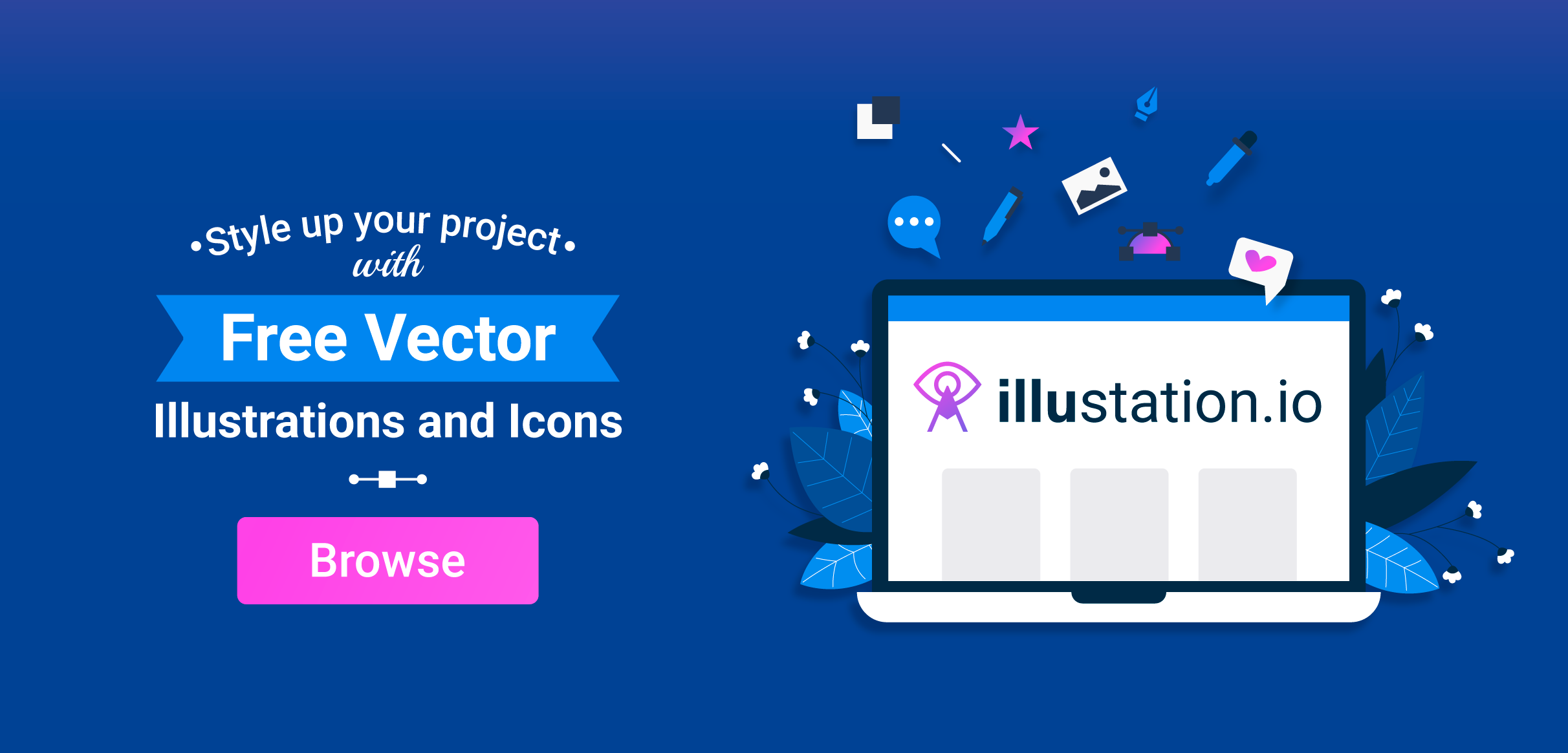 Unique, hand drawn illustrations and icons packs | Illustation.io